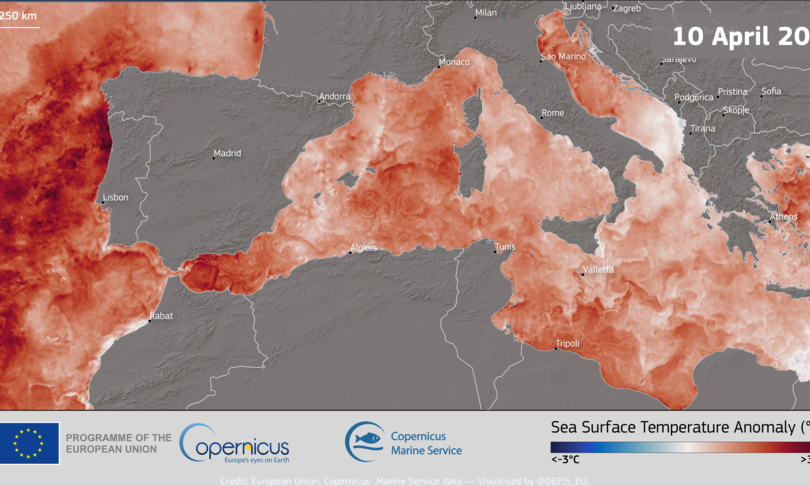 Le temperature record dei mari ed oceani (+3°C)